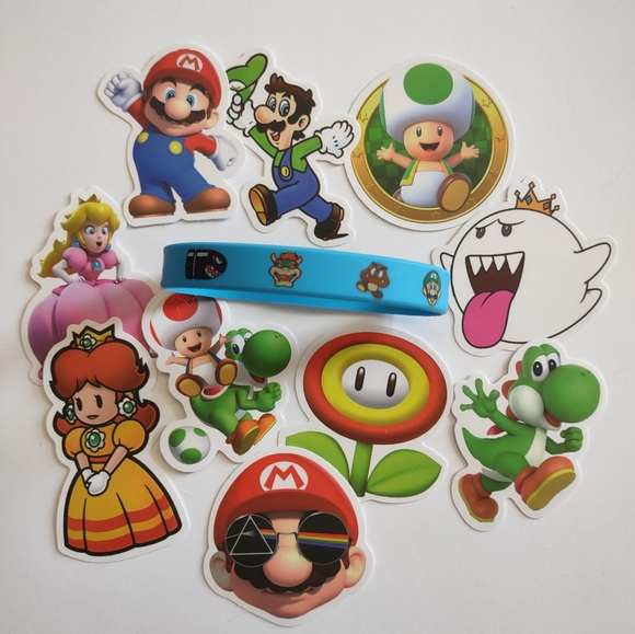 Nintendo | Toys | Super Mario Character Sticker Set With Bracelet ...